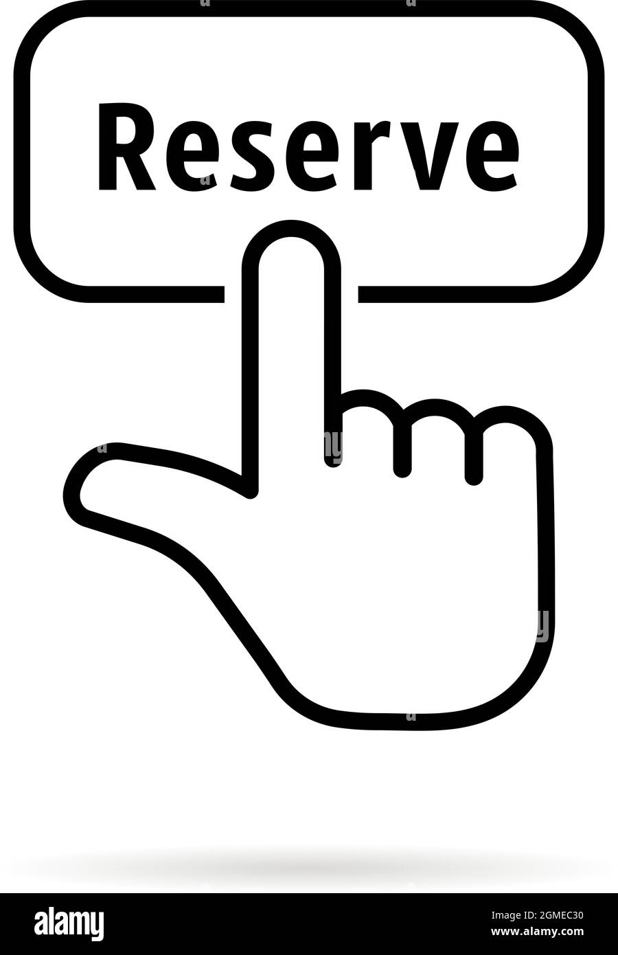 thin line reserve button with black hand Stock Vector Image & Art - Alamy