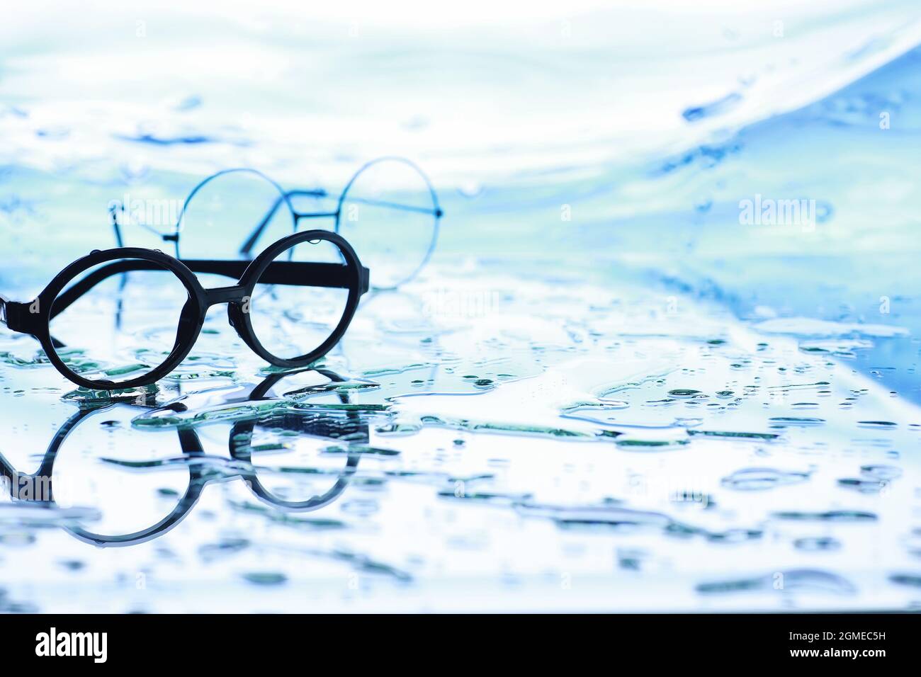 Tools for vision correction. Glasses and lenses with diopters on ...