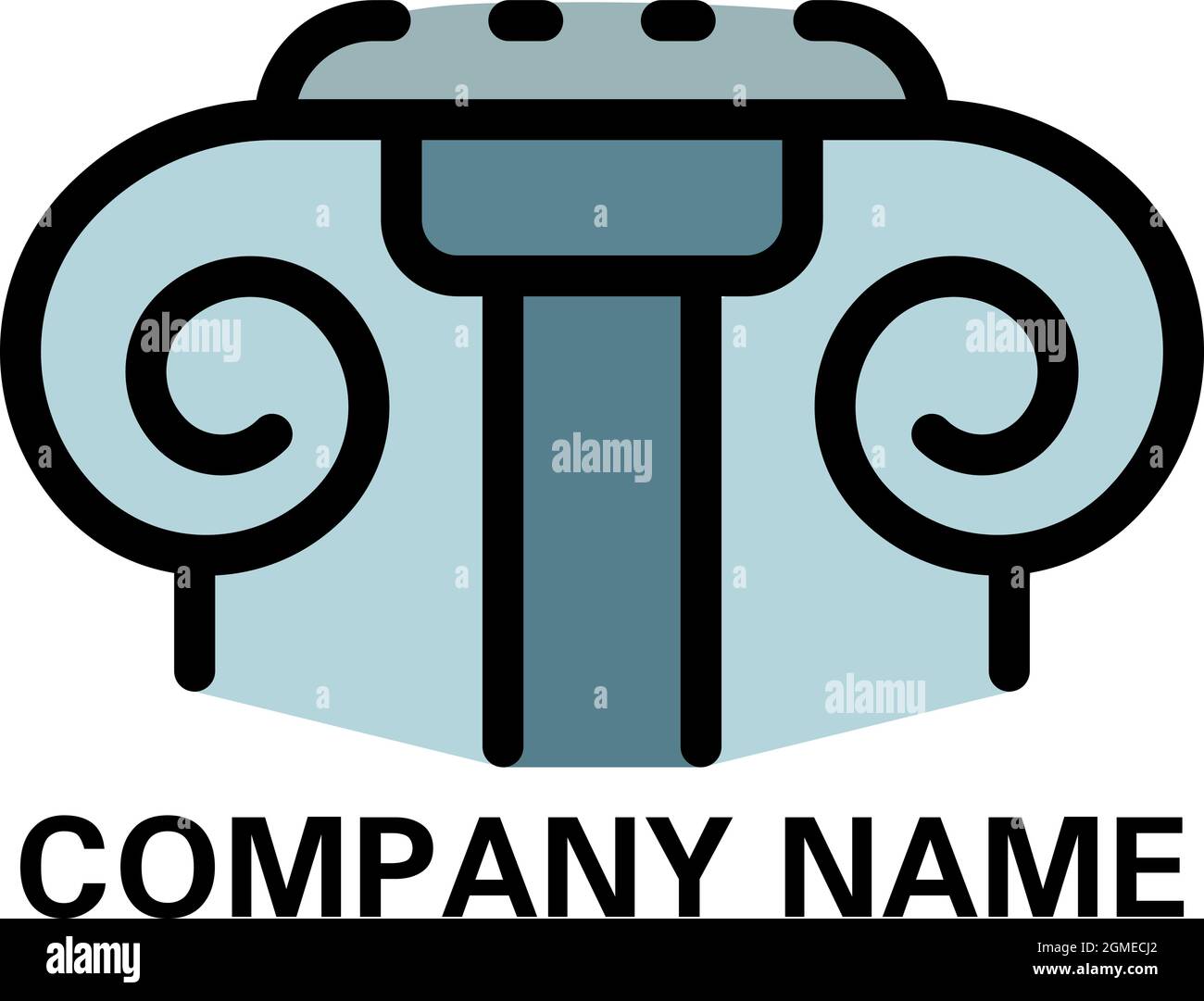 Greek column logo. Outline greek column vector logo color flat isolated ...