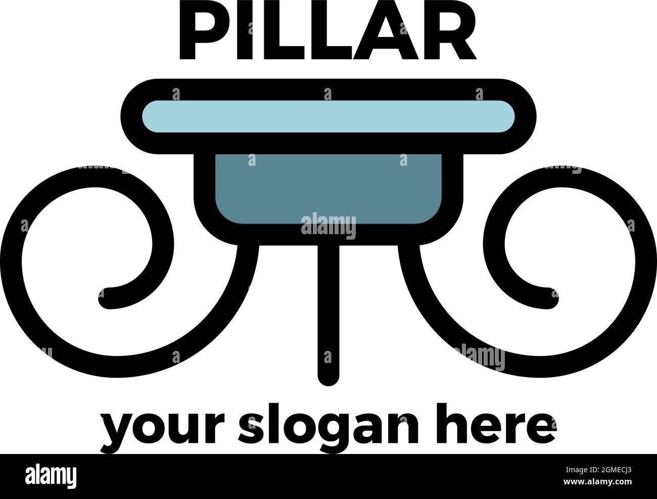 Pillar company logo. Outline pillar company vector logo color flat ...