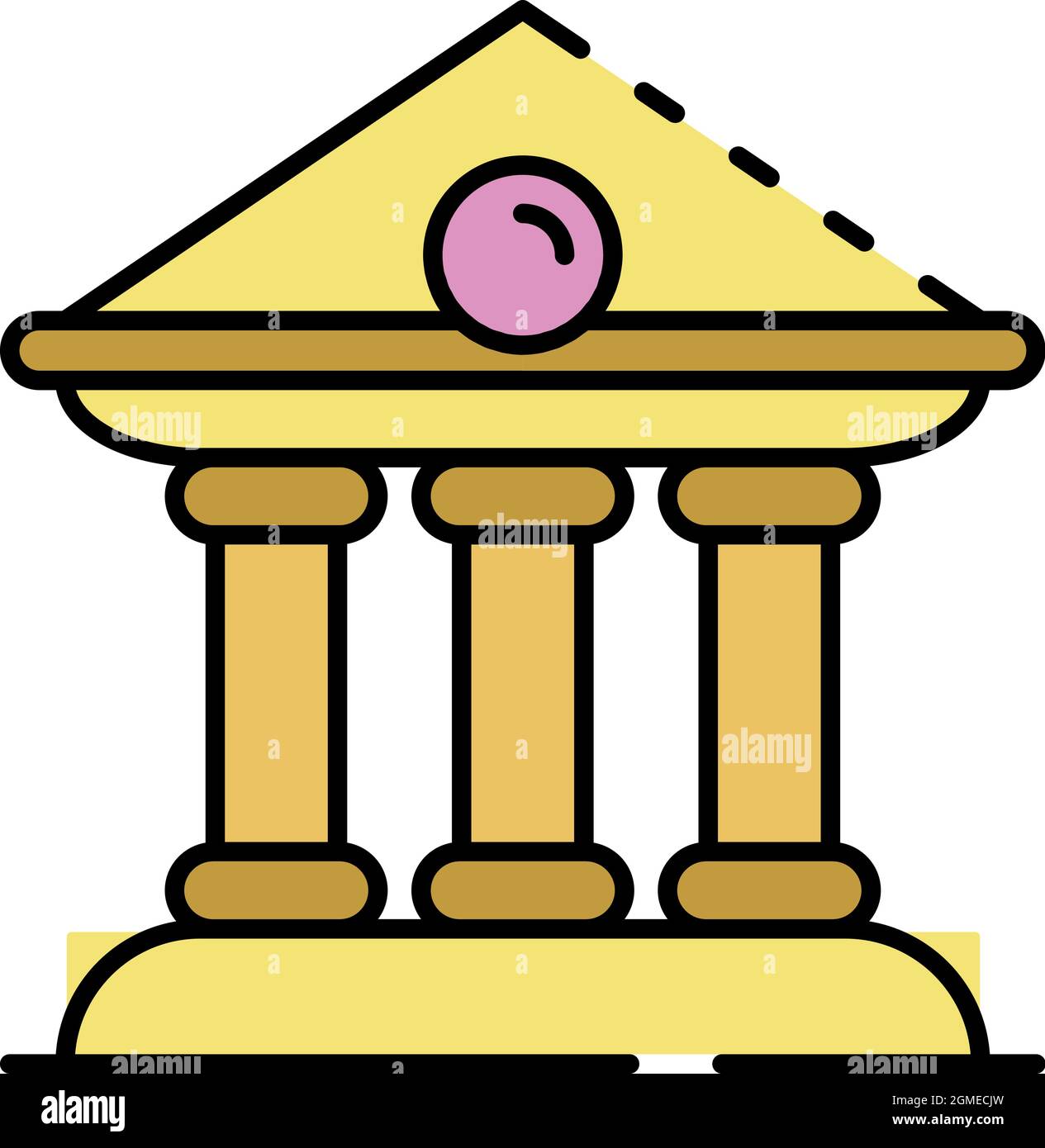 Museum building icon. Outline museum building vector icon color flat ...