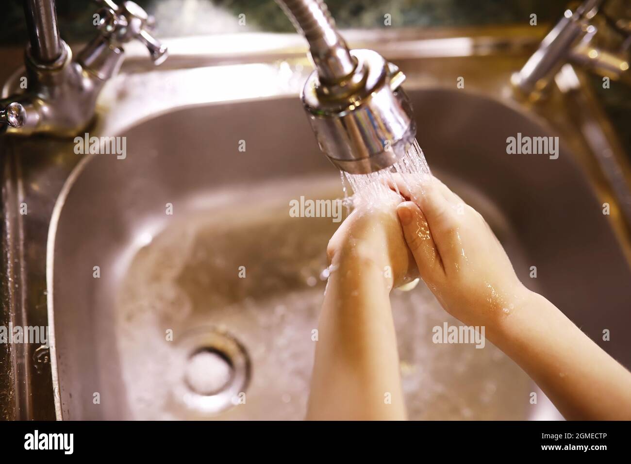 Hygiene rules. Hand washing before meals. Antibacterial treatment hands ...