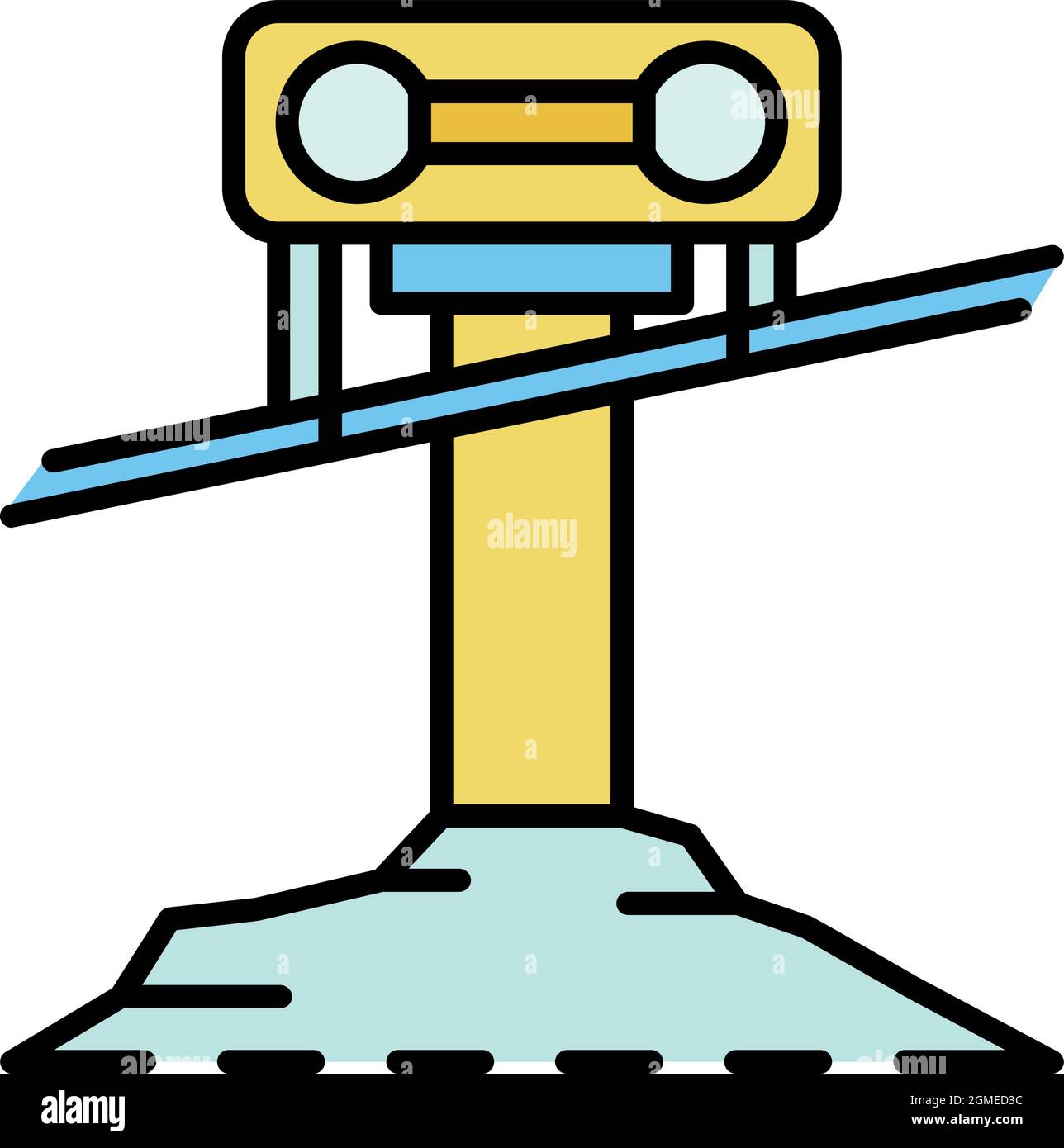 Cable car ski resort icon. Outline cable car ski resort vector icon ...