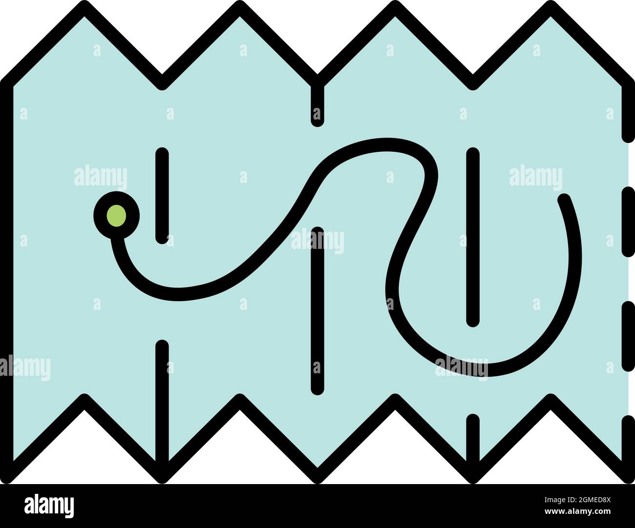 Ski resort map icon. Outline ski resort map vector icon color flat ...