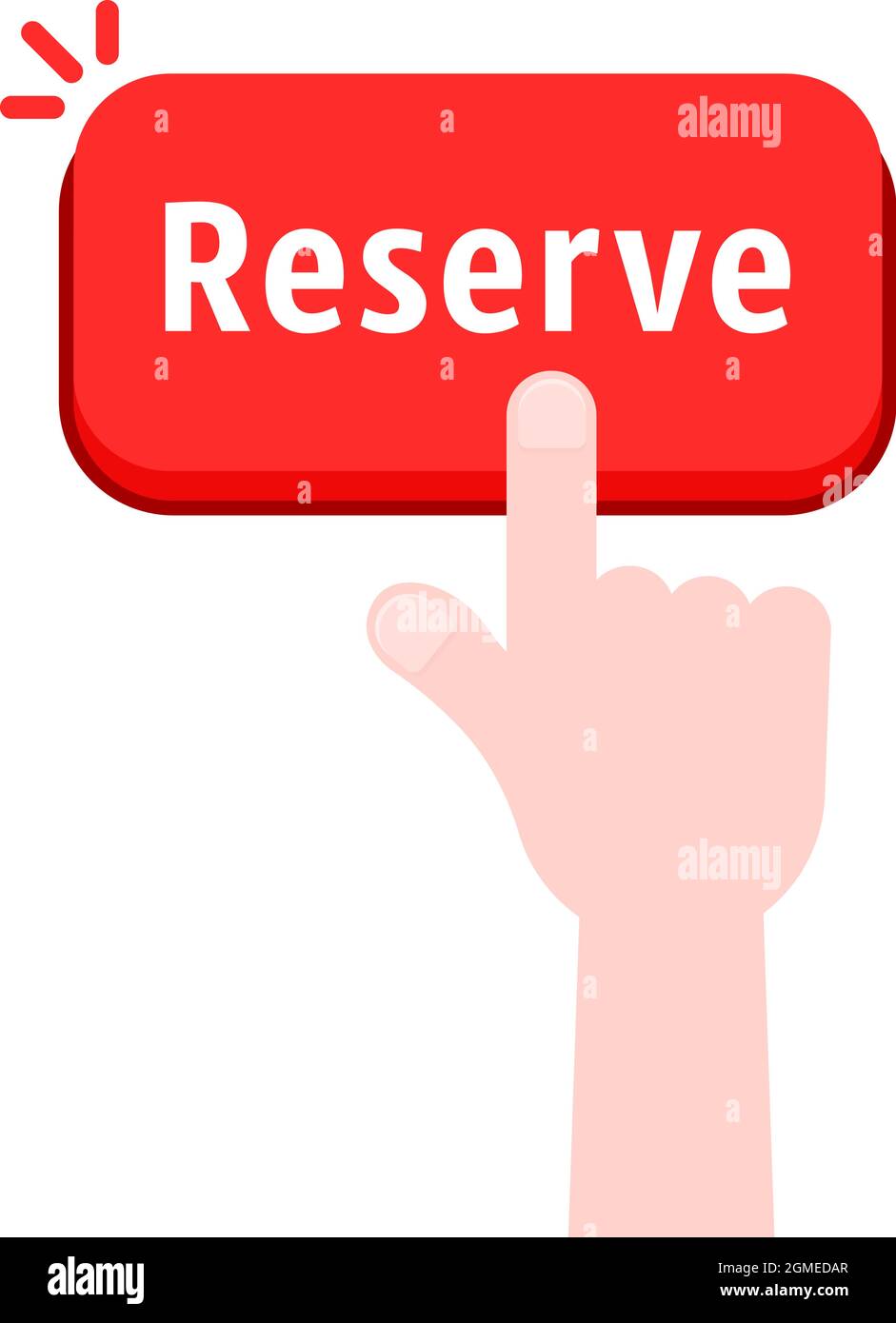 hand push on red reserve button Stock Vector Image & Art - Alamy