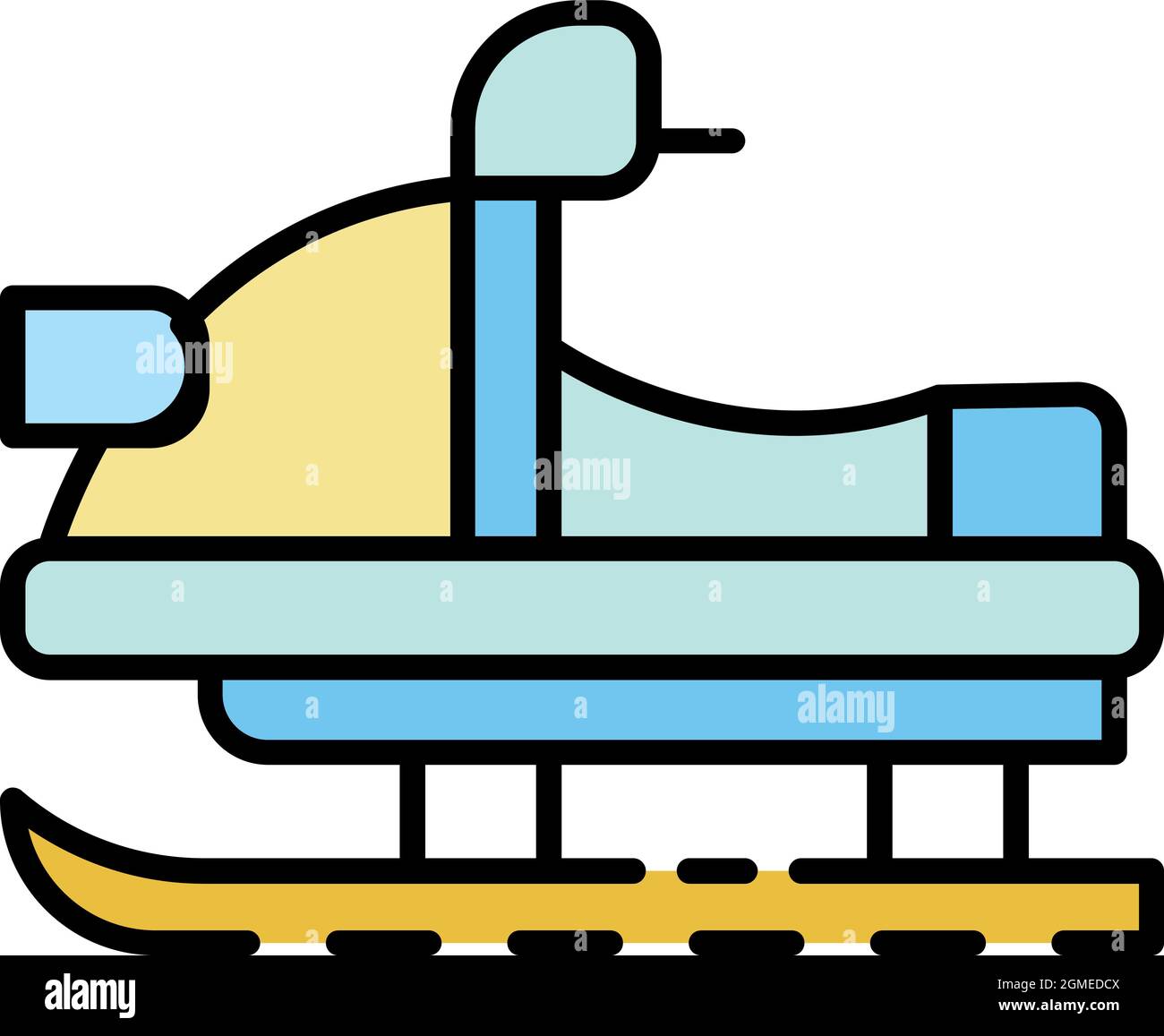 Snowmobile icon. Outline snowmobile vector icon color flat isolated ...