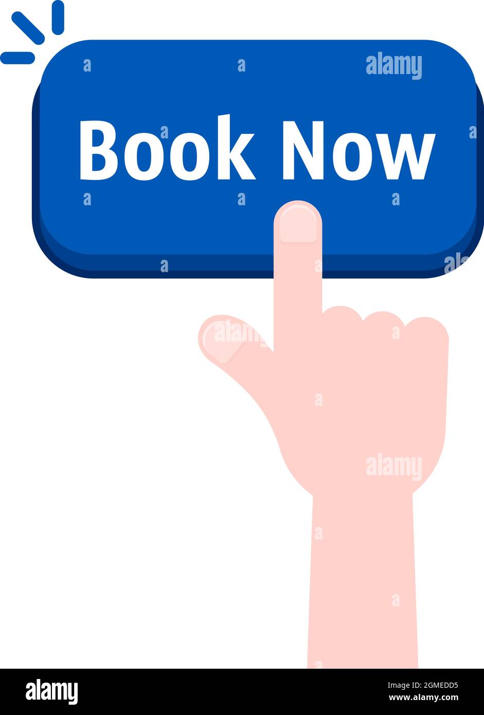 hand push on book now button Stock Vector Image & Art - Alamy