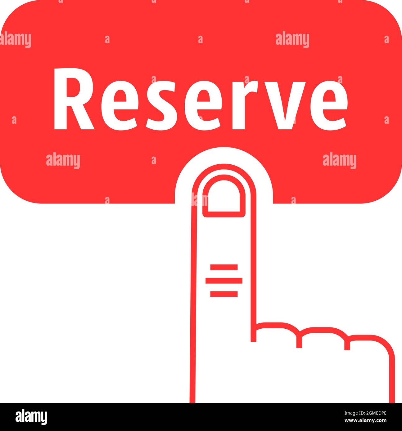 red thin line finger presses on reserve button Stock Vector Image & Art ...
