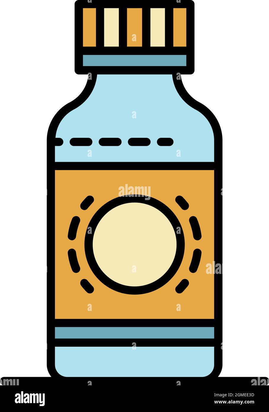 Syrup bottle icon. Outline syrup bottle vector icon color flat isolated ...