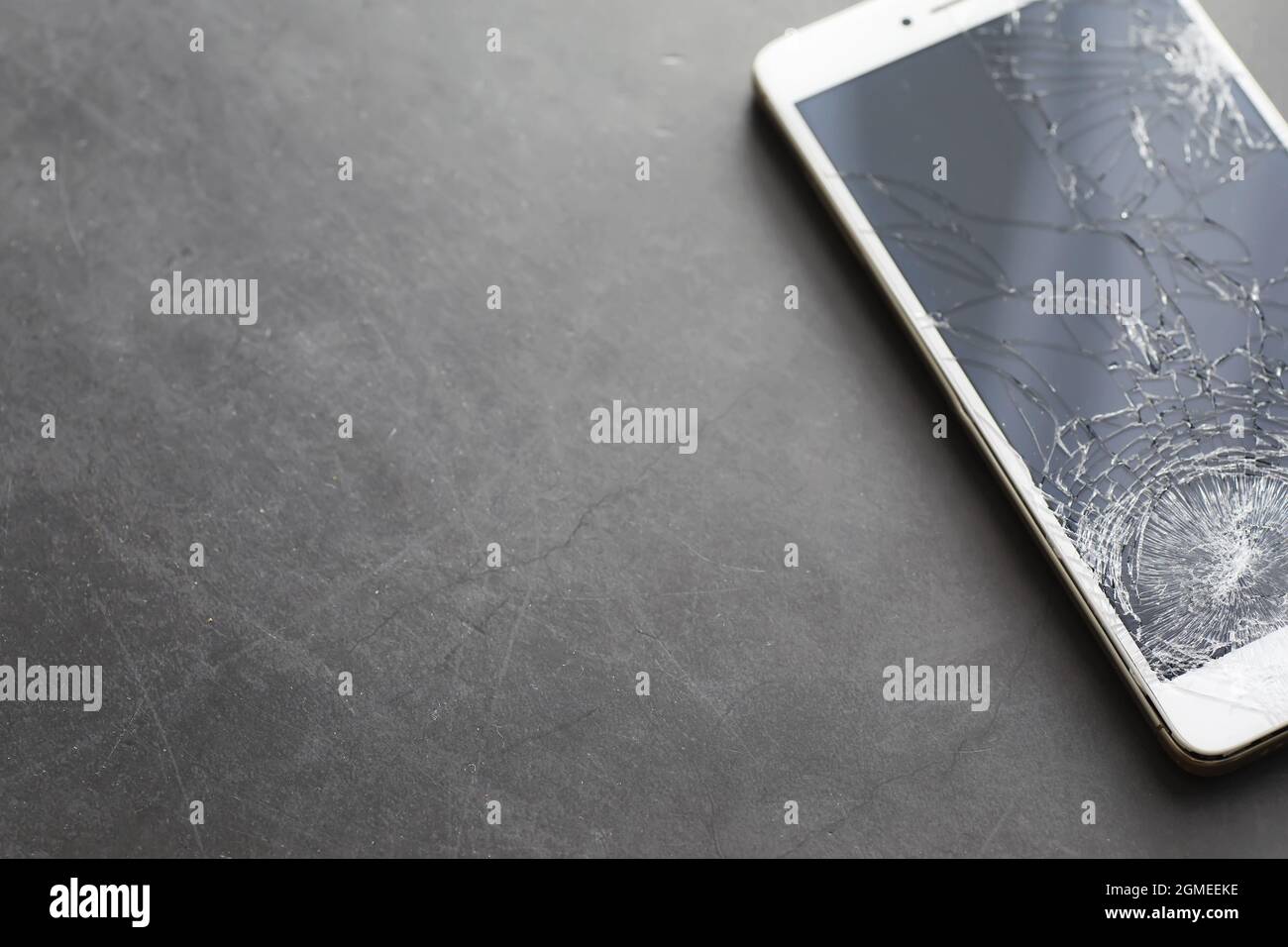 Crack on the glass. Broken screen. Broken phone. Cracked glass ...