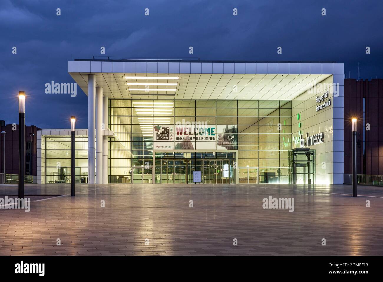the entrance South of the exhibition halls Koelnmesse in the MesseCity ...