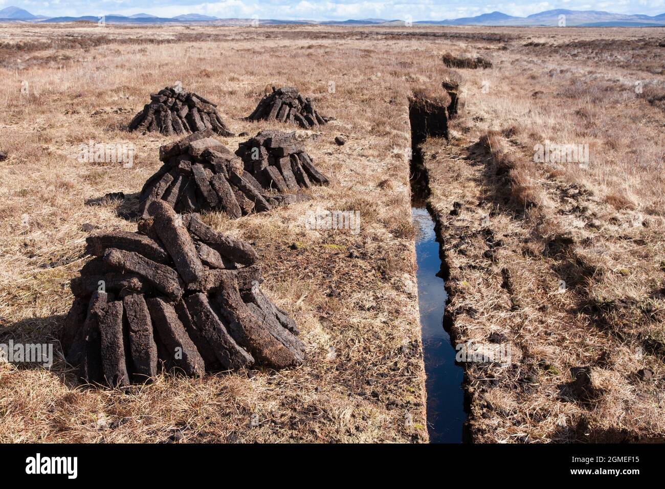 Peat cutting, Islay, Scotland, UK Stock Photo - Alamy