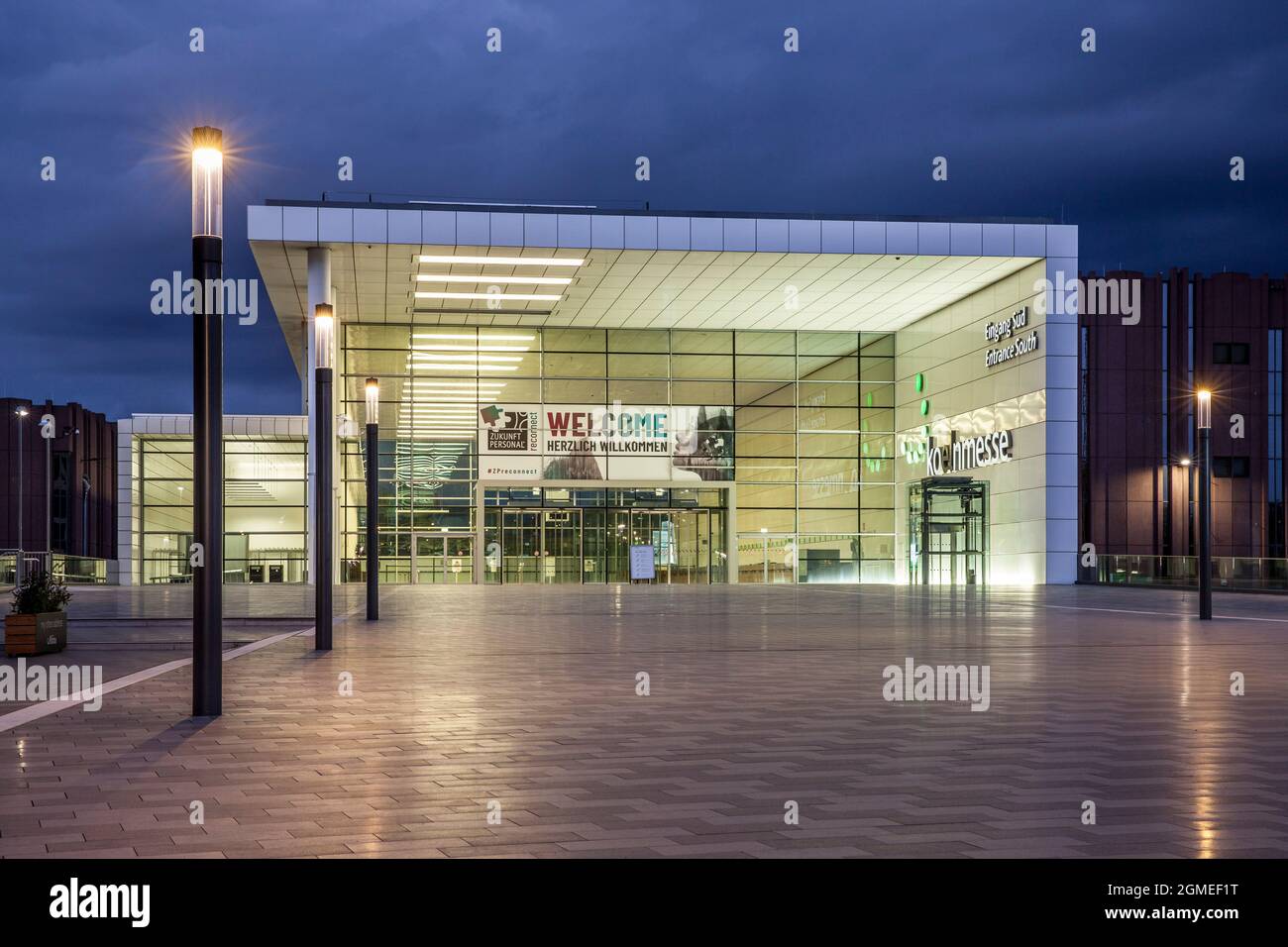 the entrance South of the exhibition halls Koelnmesse in the MesseCity ...