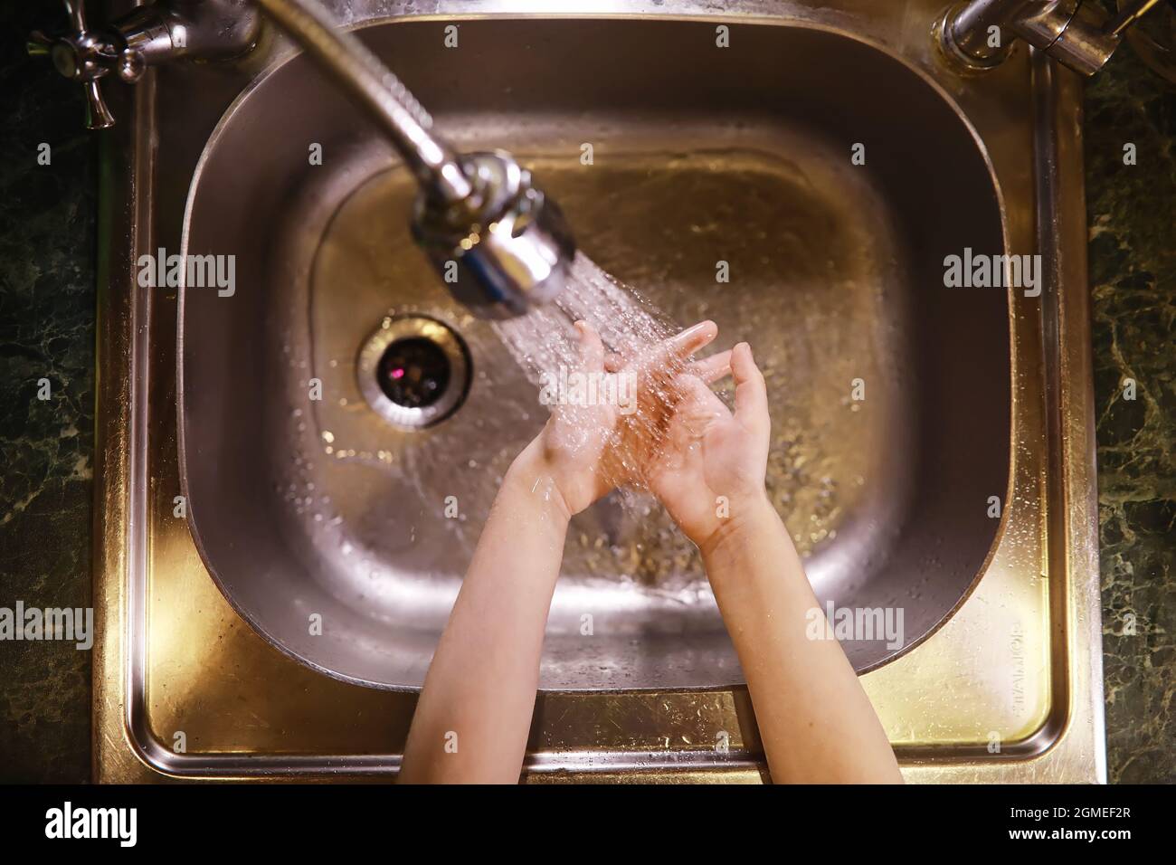 Hygiene rules. Hand washing before meals. Antibacterial treatment hands ...