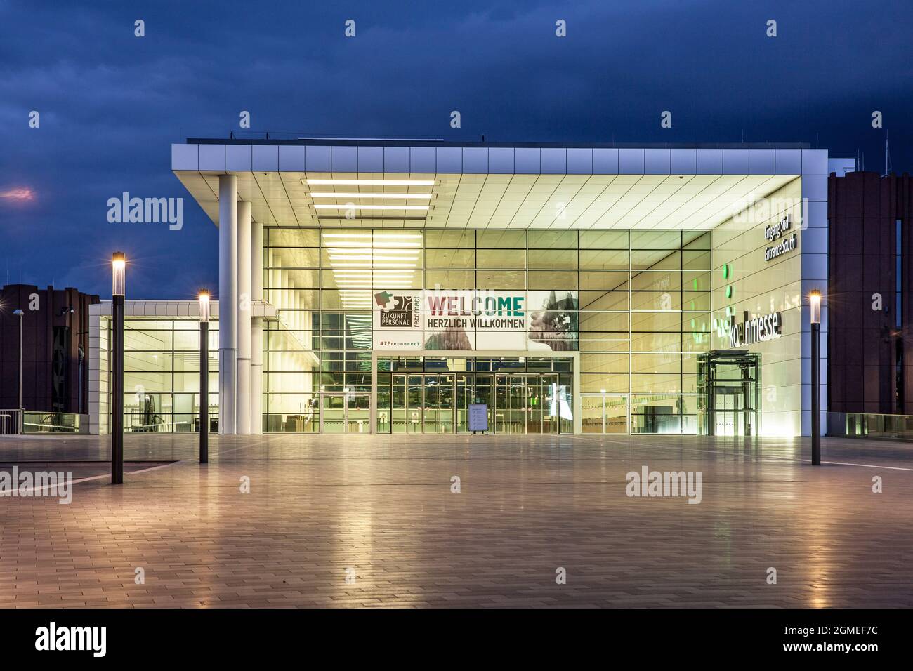 the entrance South of the exhibition halls Koelnmesse in the MesseCity ...