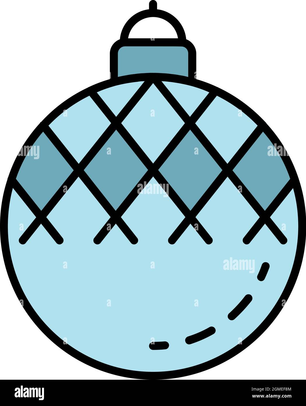 Fir tree ball icon. Outline fir tree ball vector icon color flat ...