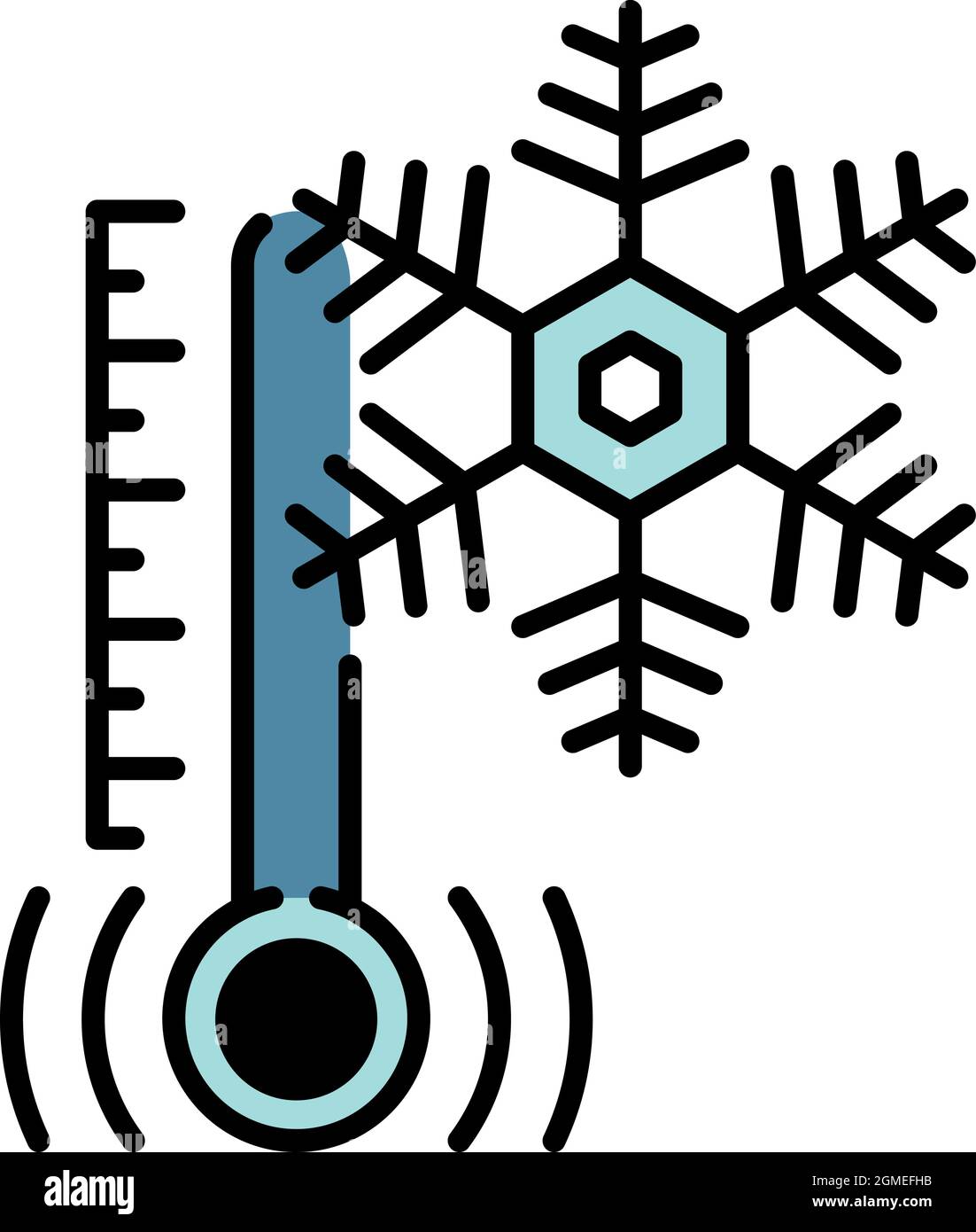 Low minus temperature icon. Outline low minus temperature vector icon ...