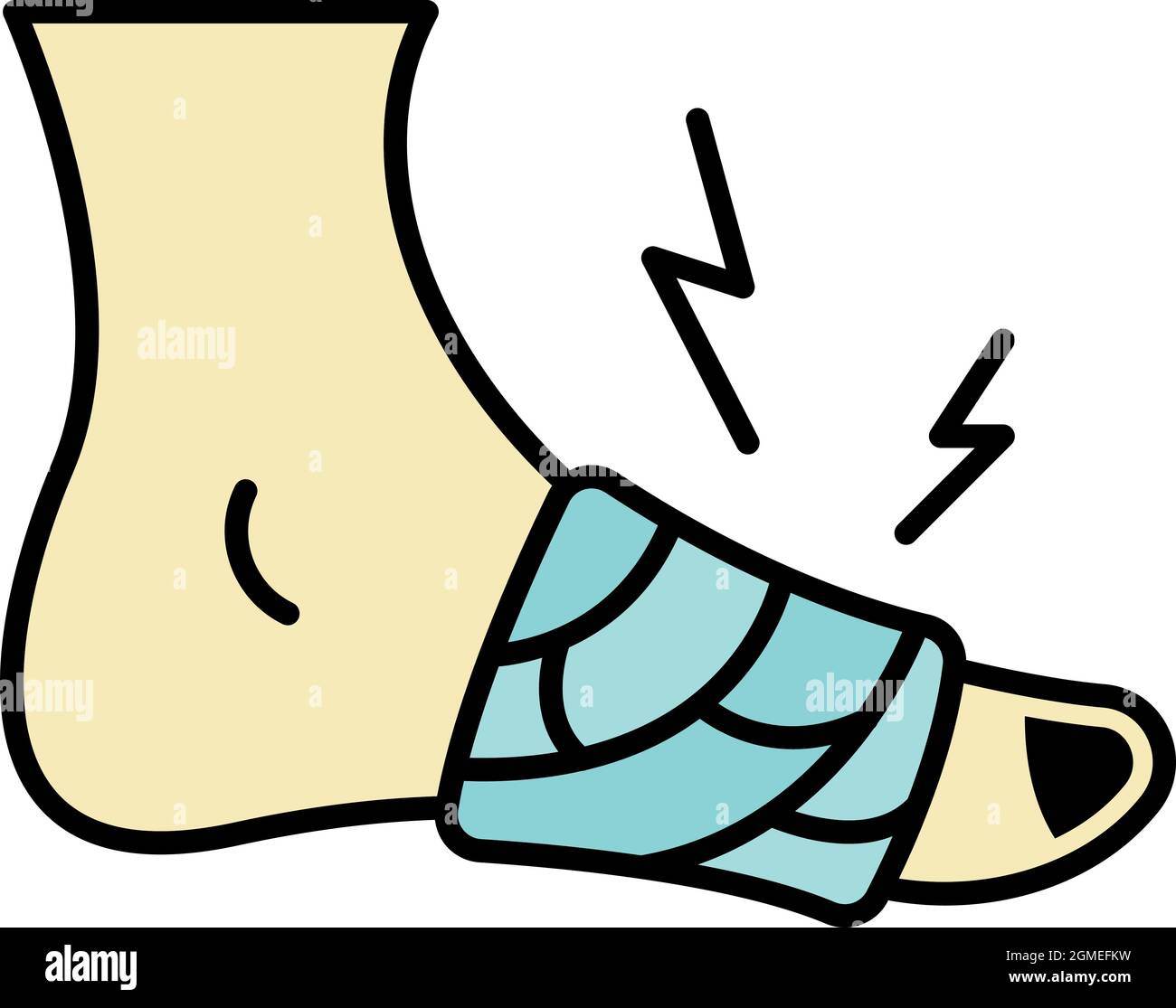 Frostbite finger icon. Outline frostbite finger vector icon color flat ...