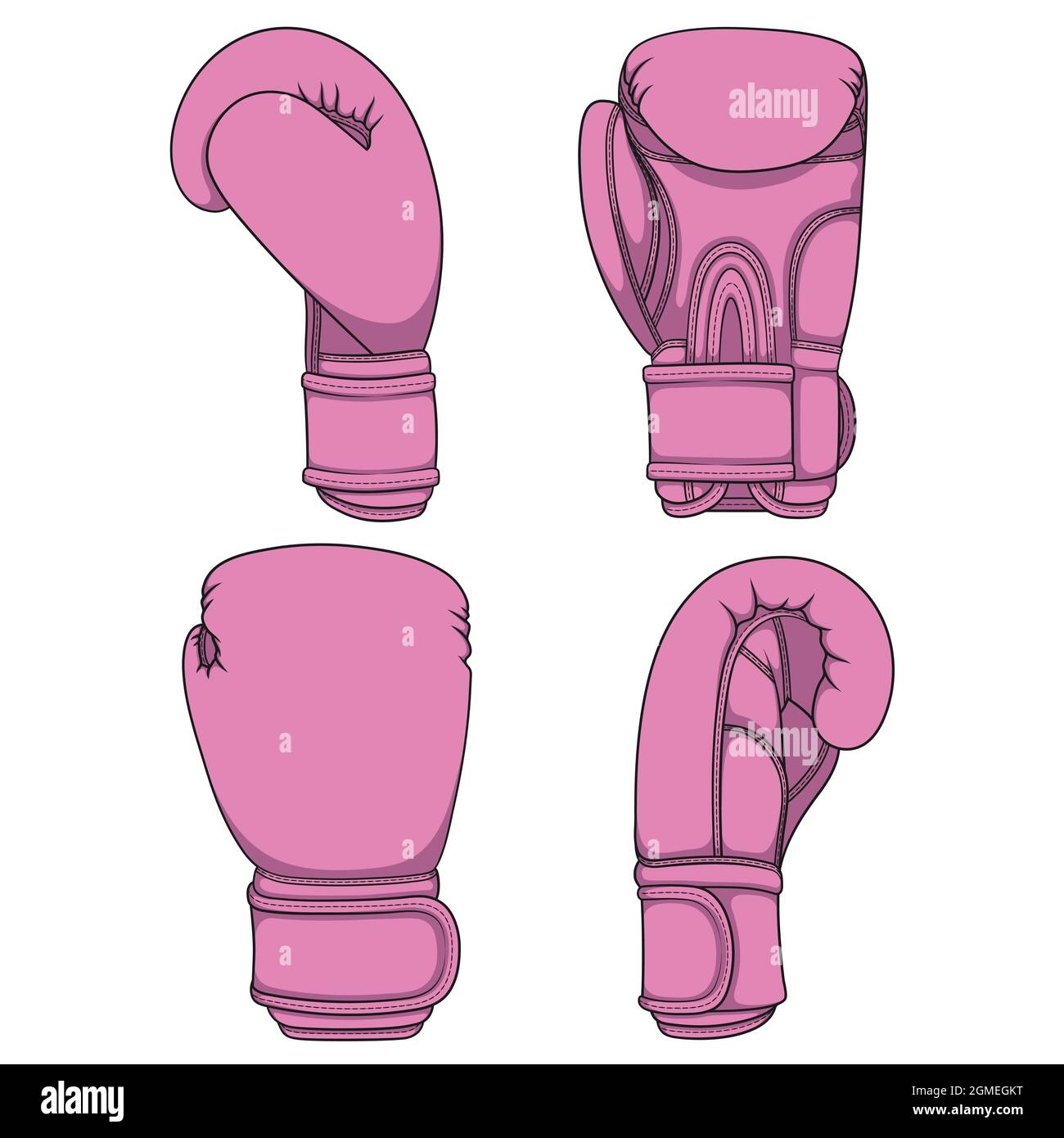 Boxing Gloves Vector Pink
