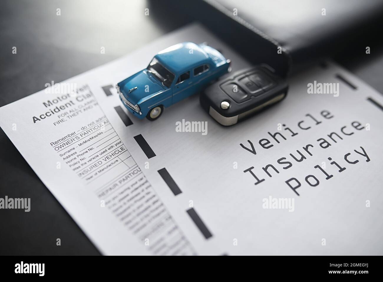 Documents for vehicle insurance. Car insurance policy. Auto insurance ...