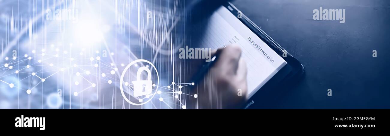 Filling out a form with personal information. Documents in a folder on ...