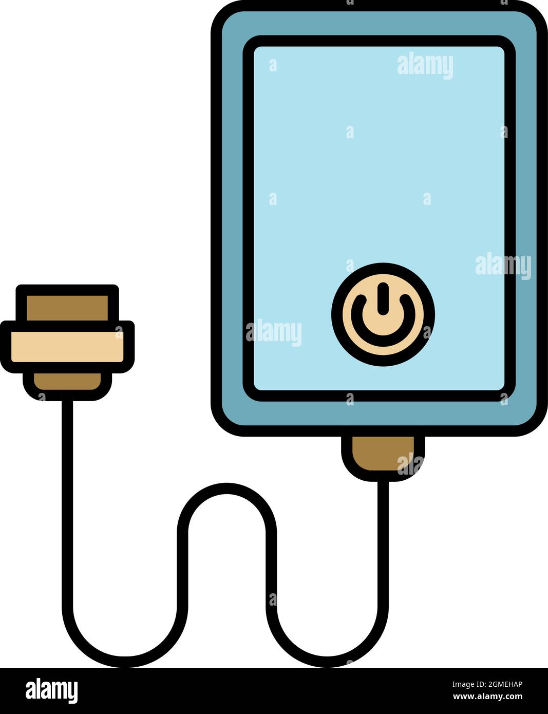 External power bank icon. Outline external power bank vector icon color ...