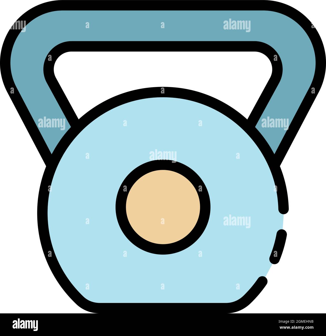 Kettlebell icon. Outline kettlebell vector icon color flat isolated ...