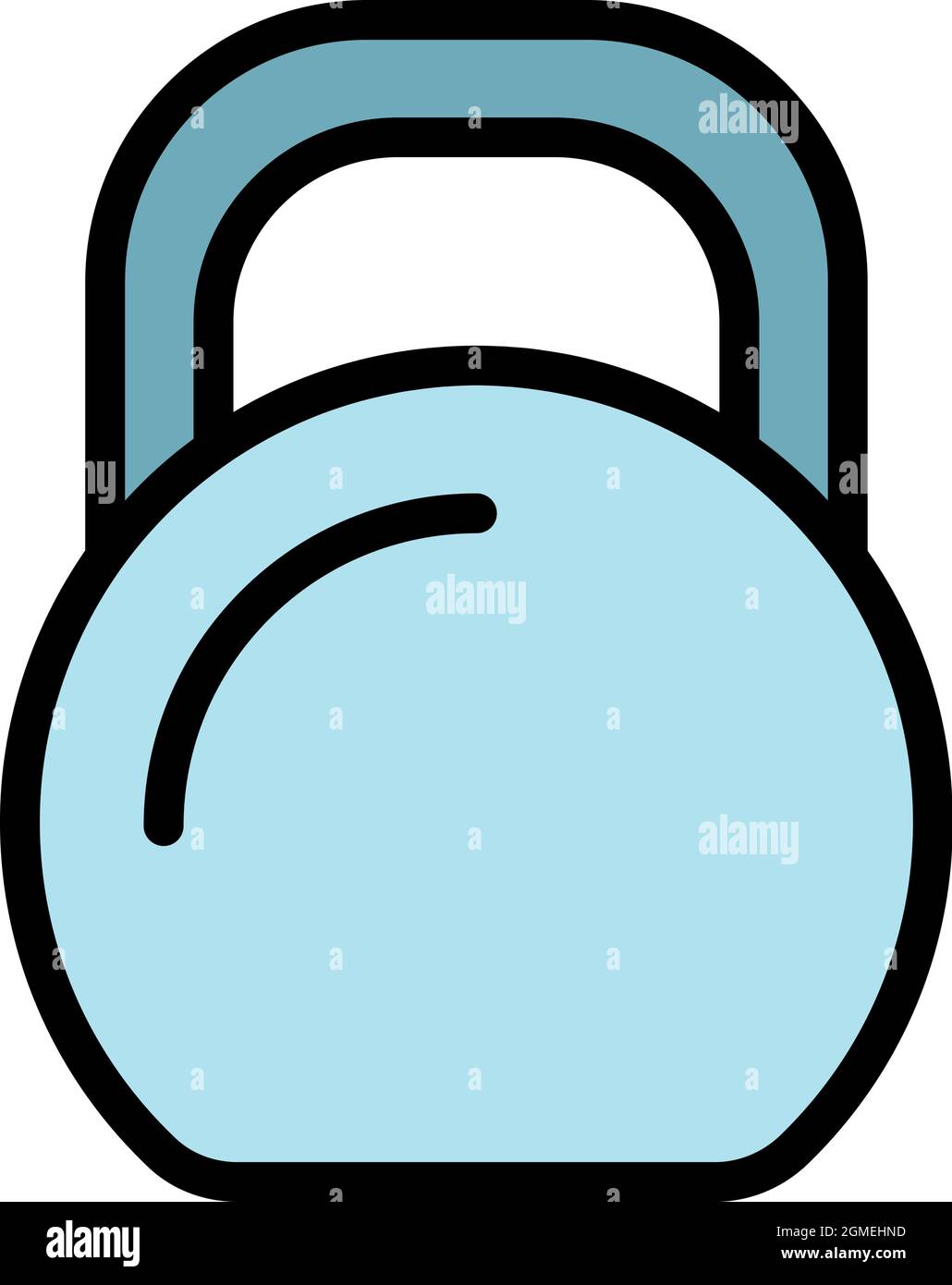 Metal kettlebell icon. Outline metal kettlebell vector icon color flat ...