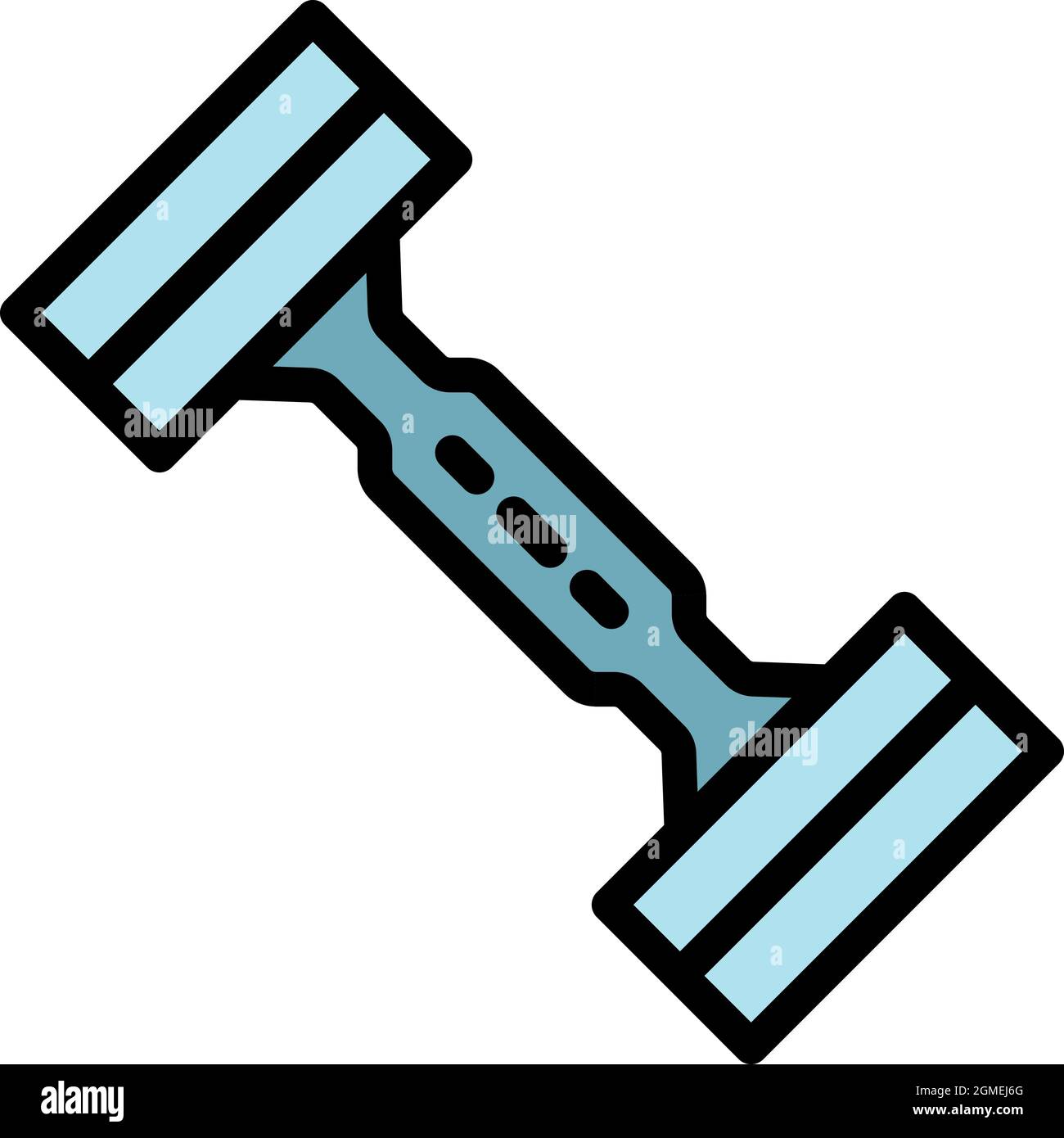 Gym barbell icon. Outline gym barbell vector icon color flat isolated ...