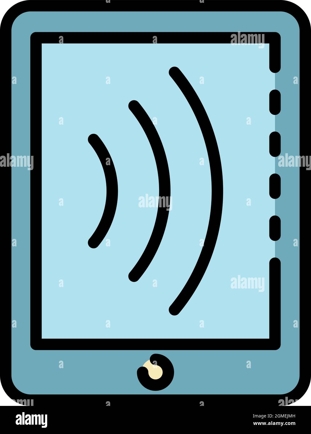 Nfc tablet icon. Outline nfc tablet vector icon color flat isolated ...