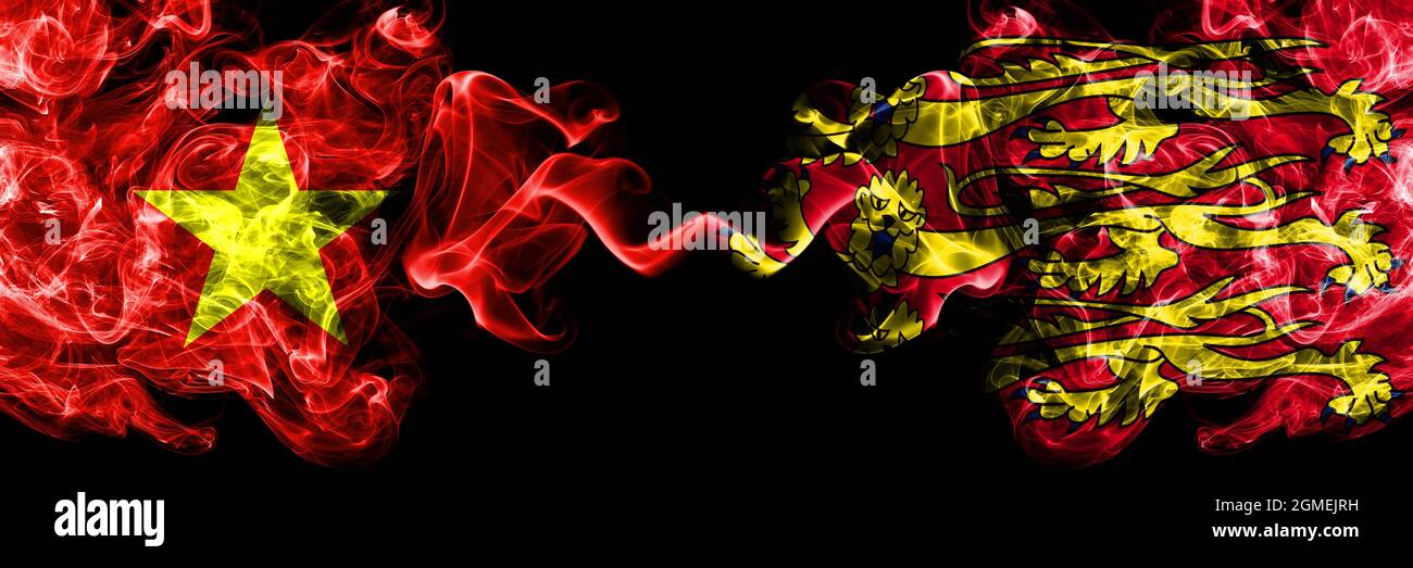 Vietnam, Vietnamese vs United Kingdom, UK, Royal Banner England smoke ...