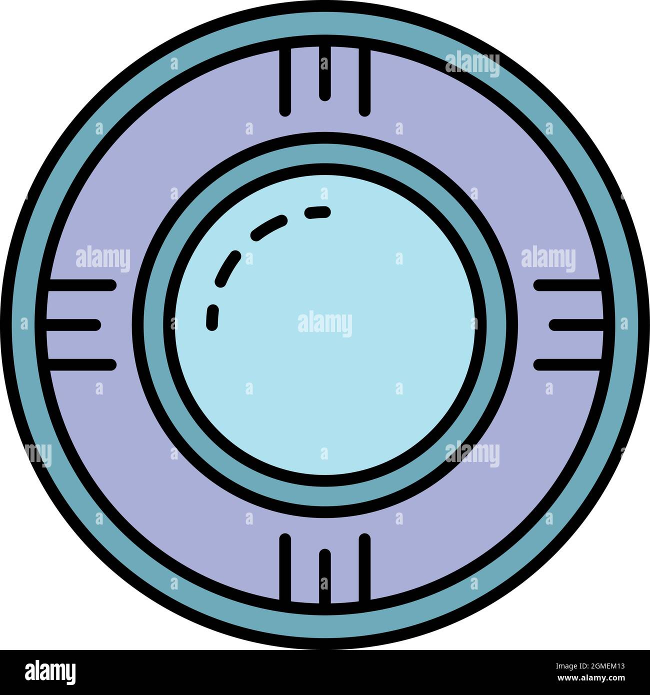 Round pool icon. Outline round pool vector icon color flat isolated ...