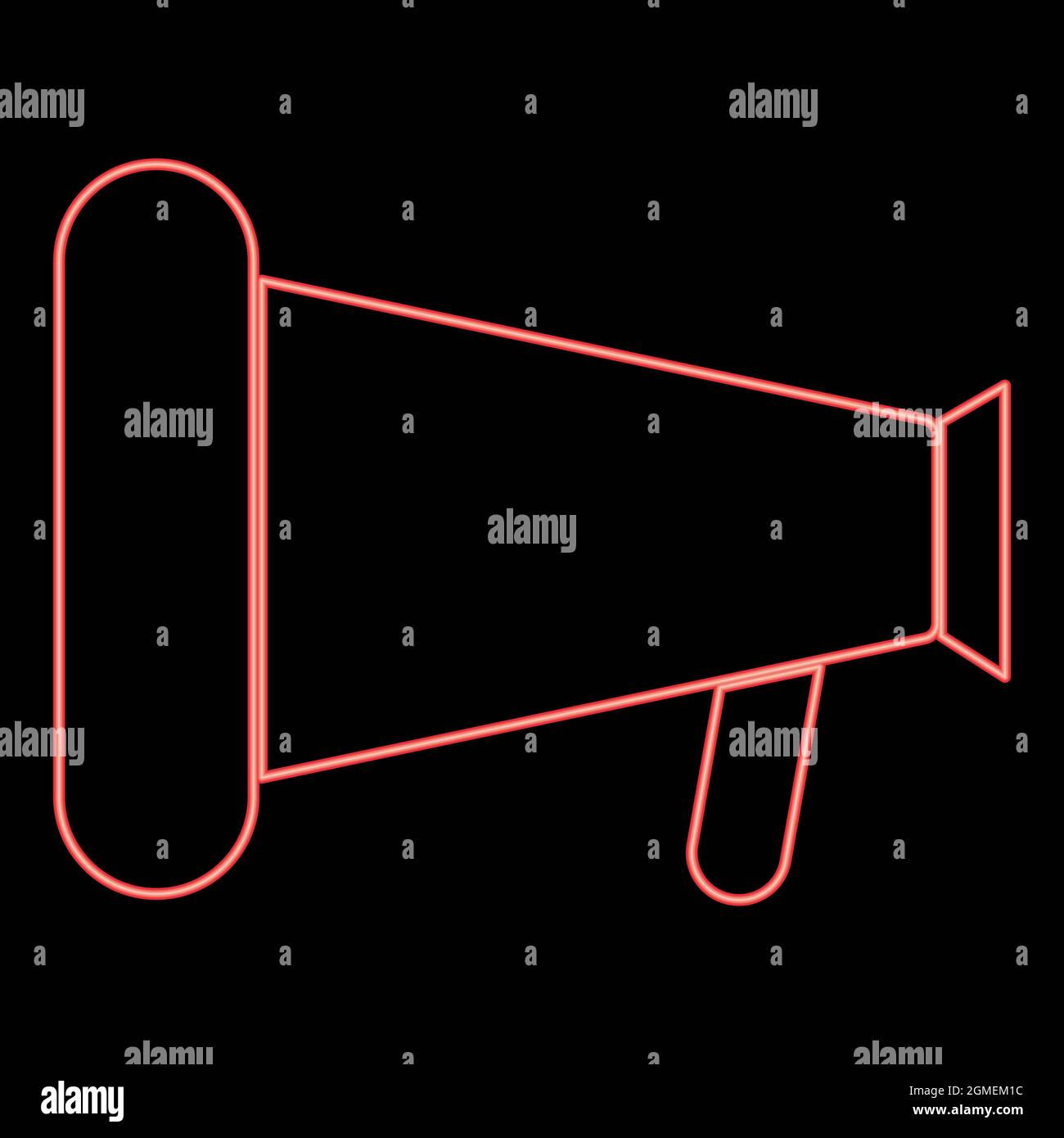 Neon loud speaker or megaphone red color vector illustration flat style ...