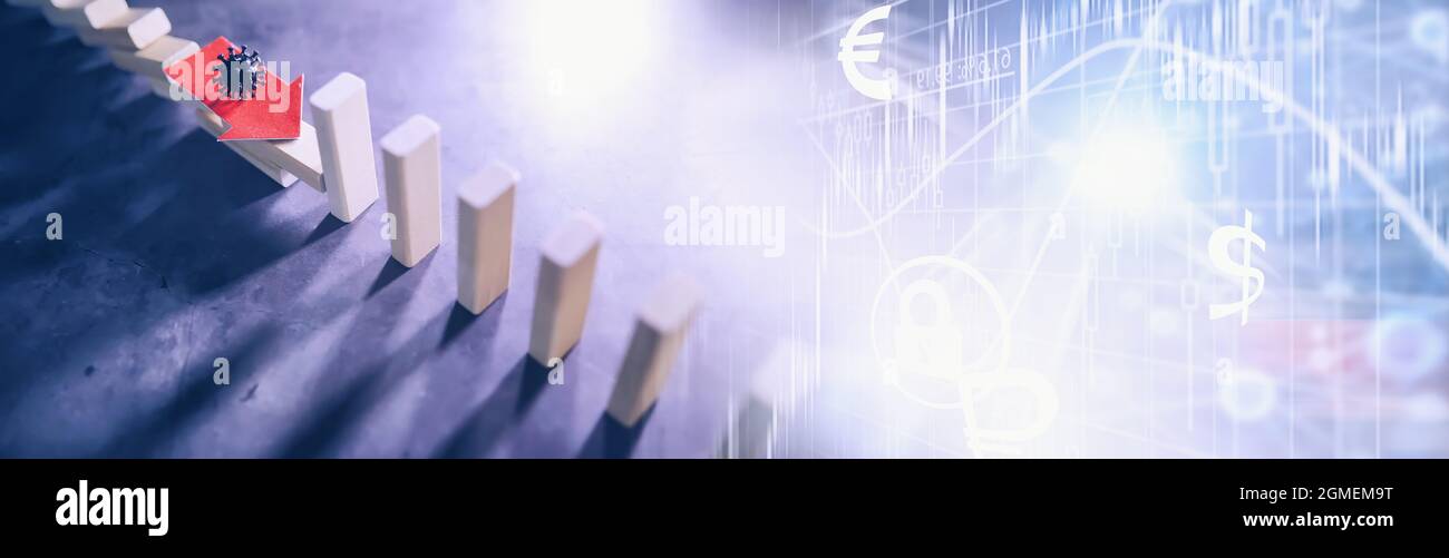 Business concept. The depreciation of the national currency of Russia ...