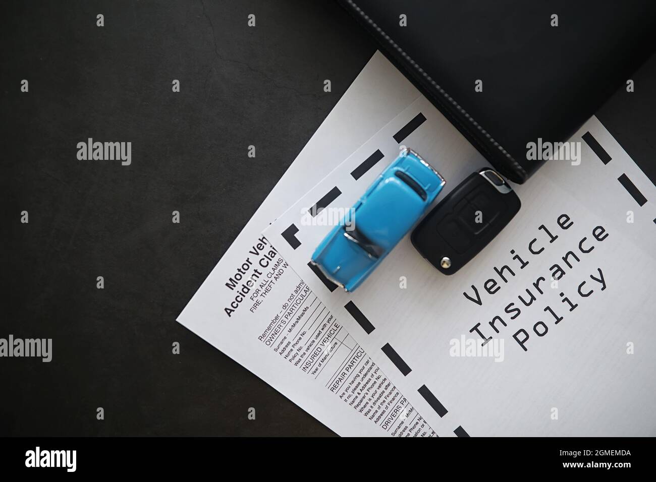 Documents for vehicle insurance. Car insurance policy. Auto insurance ...