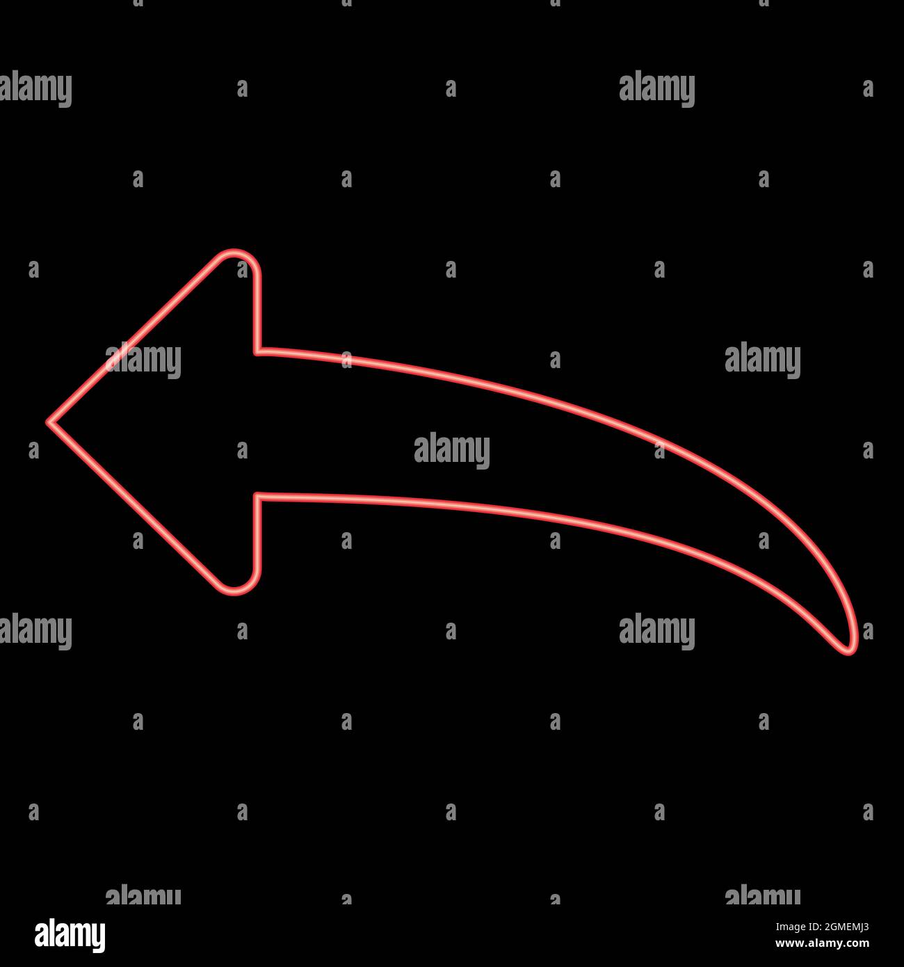 Neon arrow return or reply red color vector illustration flat style ...