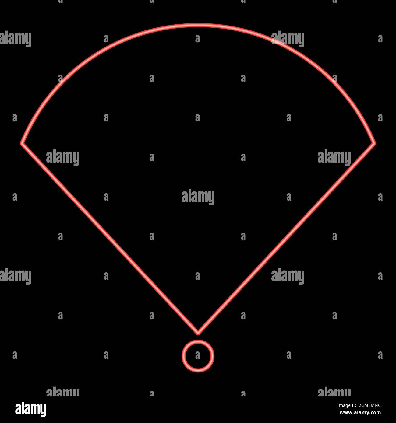 Neon location or radar red color vector illustration flat style light ...