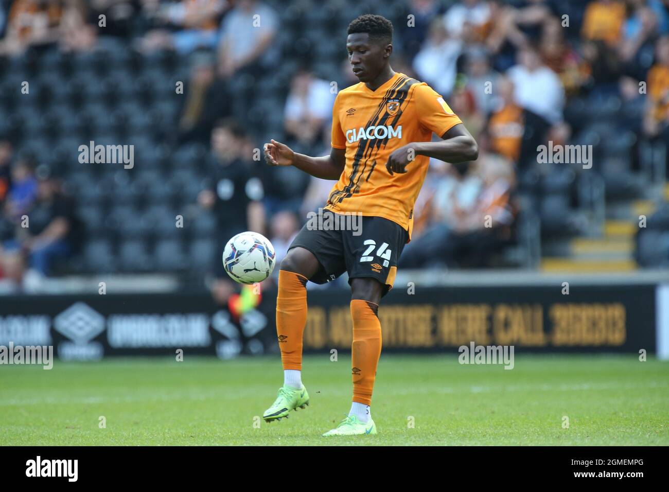 Di'Shon Bernard #24 of Hull City with the ball in, on 9/18/2021. (Photo ...