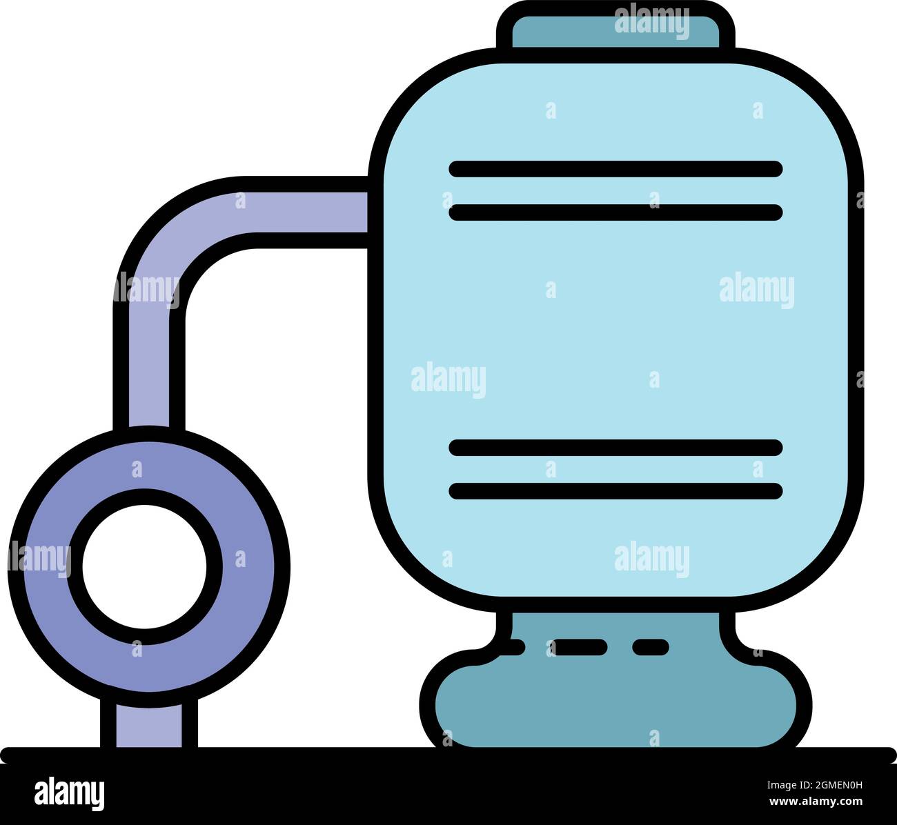 Pool water pump icon. Outline pool water pump vector icon color flat ...