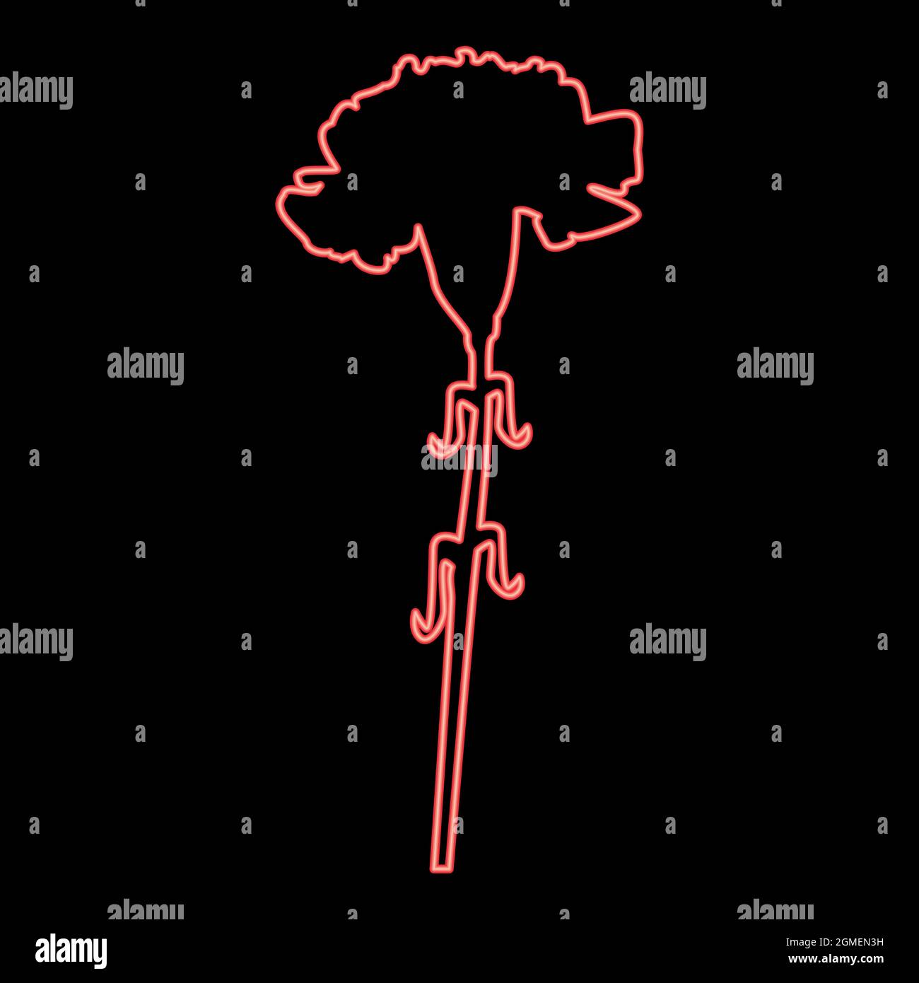 Neon carnation red color vector illustration flat style light image ...