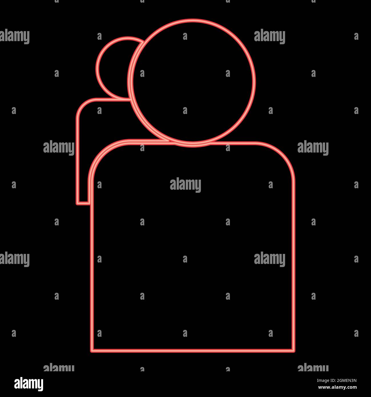 Neon people or two avatar red color vector illustration flat style ...