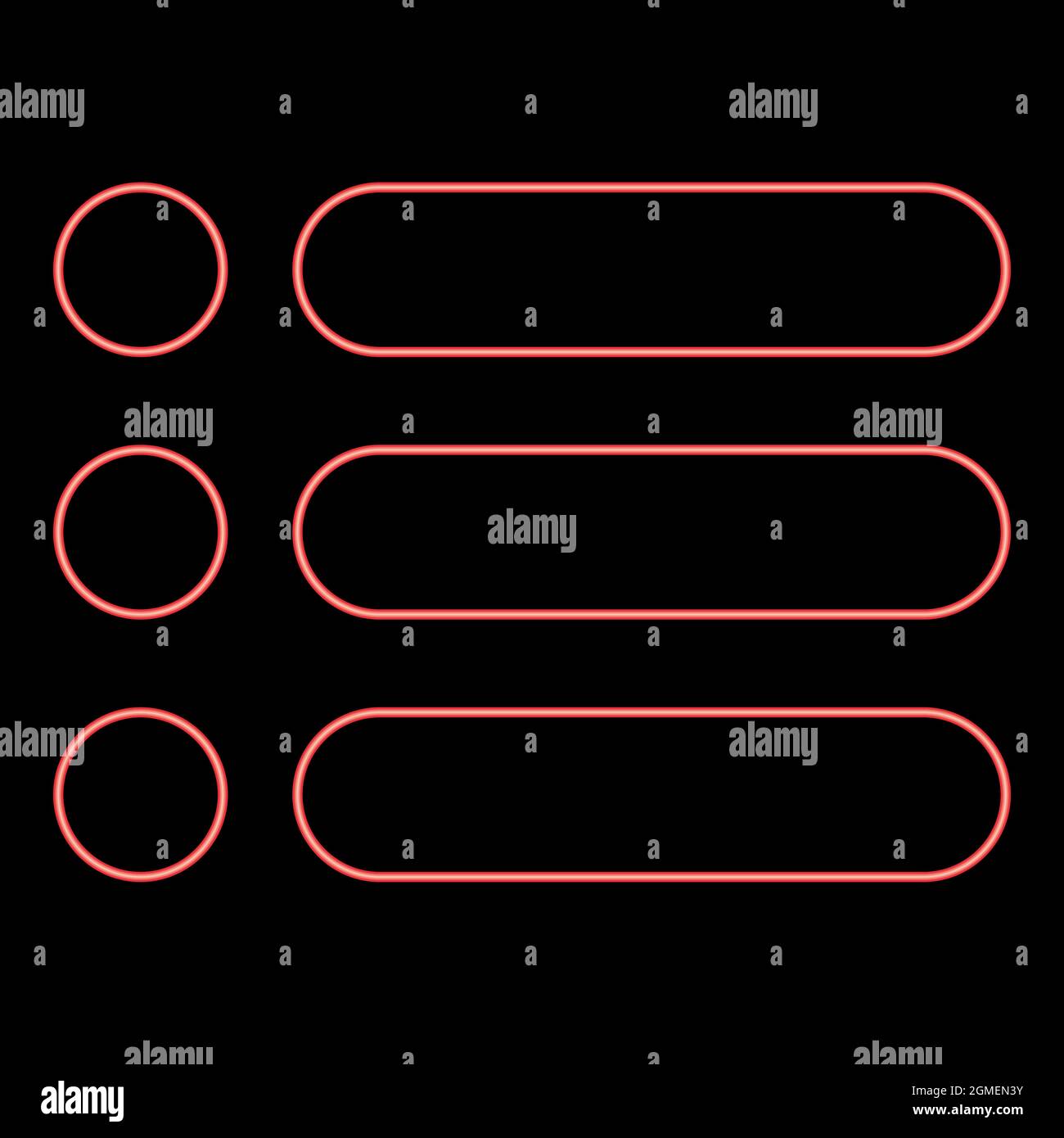 Neon list red color vector illustration flat style light image Stock ...