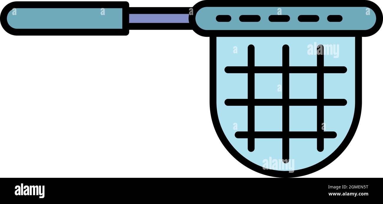 Clean pool net icon. Outline clean pool net vector icon color flat ...