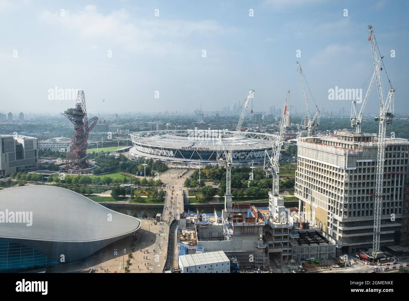 Aerial view of Queen Elizabeth olympic park ,London Stadium, London ...