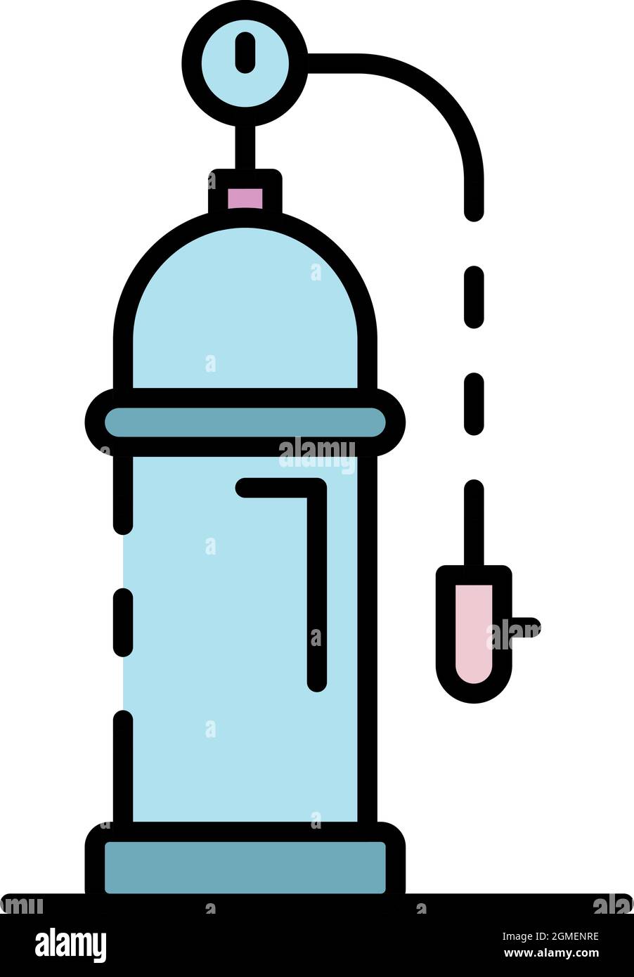 Oxygen tank icon. Outline oxygen tank vector icon color flat isolated ...