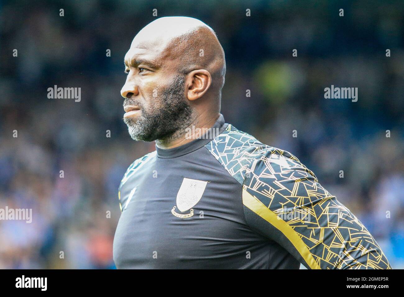 Darren Moore manager of Sheffield Wednesday looks on as the game kicks ...
