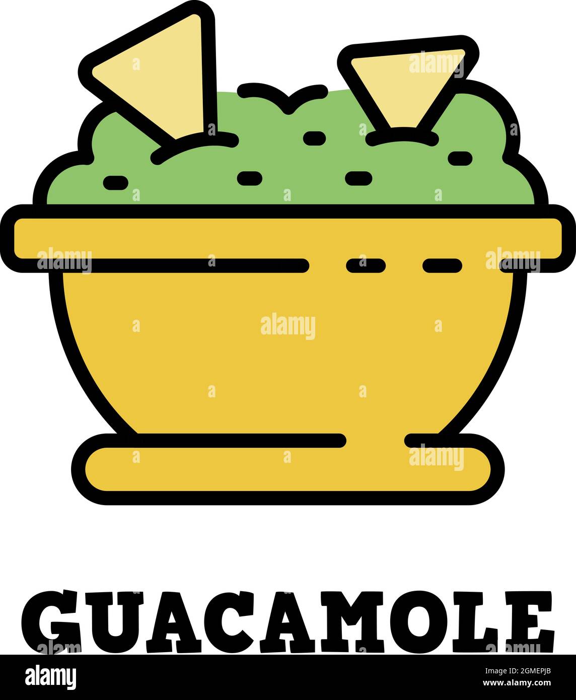 Guacamole icon. Outline guacamole vector icon color flat isolated Stock ...