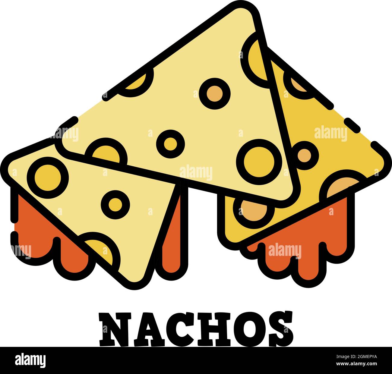 Nachos icon. Outline nachos vector icon color flat isolated Stock ...