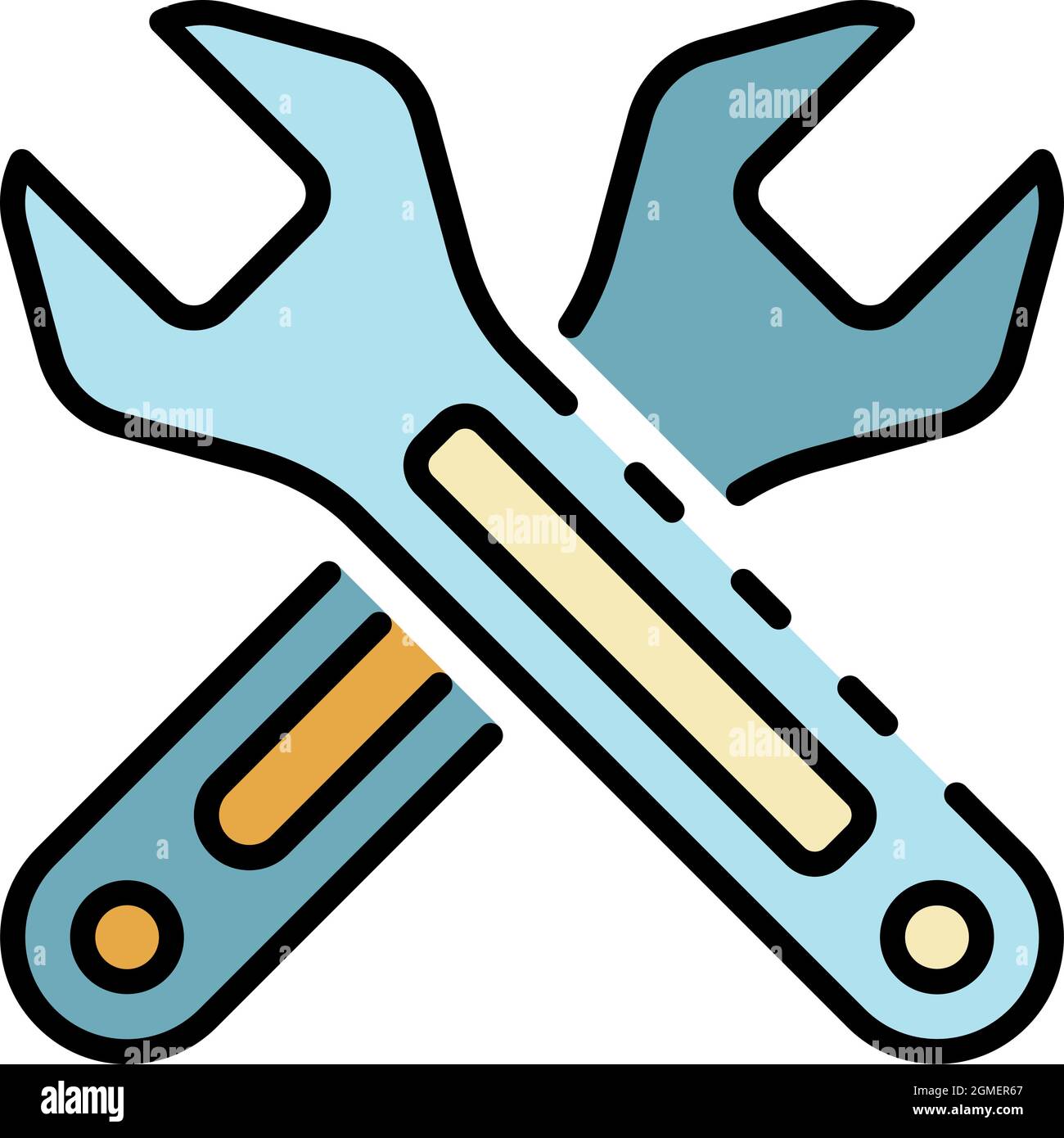 Carpenter key icon. Outline carpenter key vector icon color flat ...