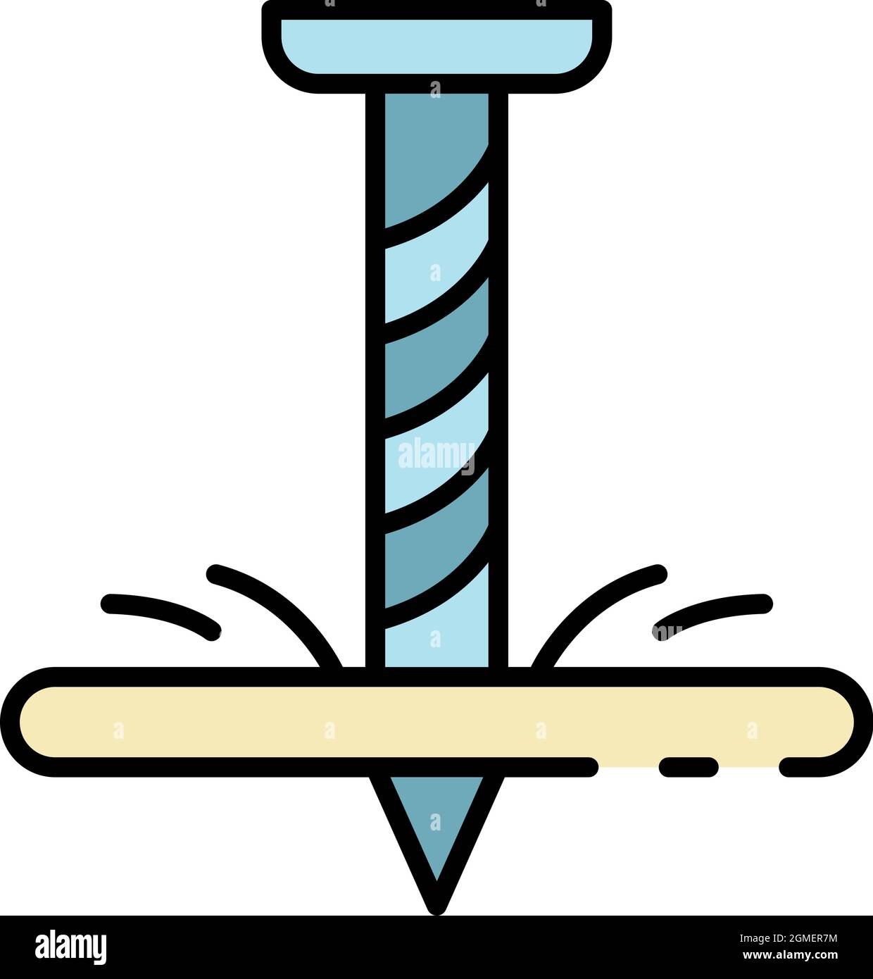 Self-tapping screw icon. Outline self-tapping screw vector icon color ... Self-tapping screw icon. Outline self-tapping screw vector icon color ...